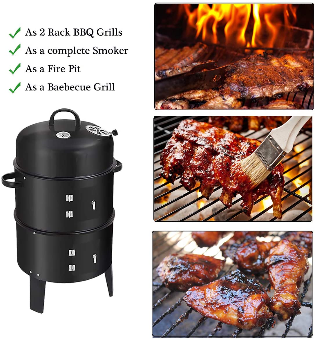 NHE Group | 3 in 1 Portable Round Barbecue Grill with Heat Indicator ...
