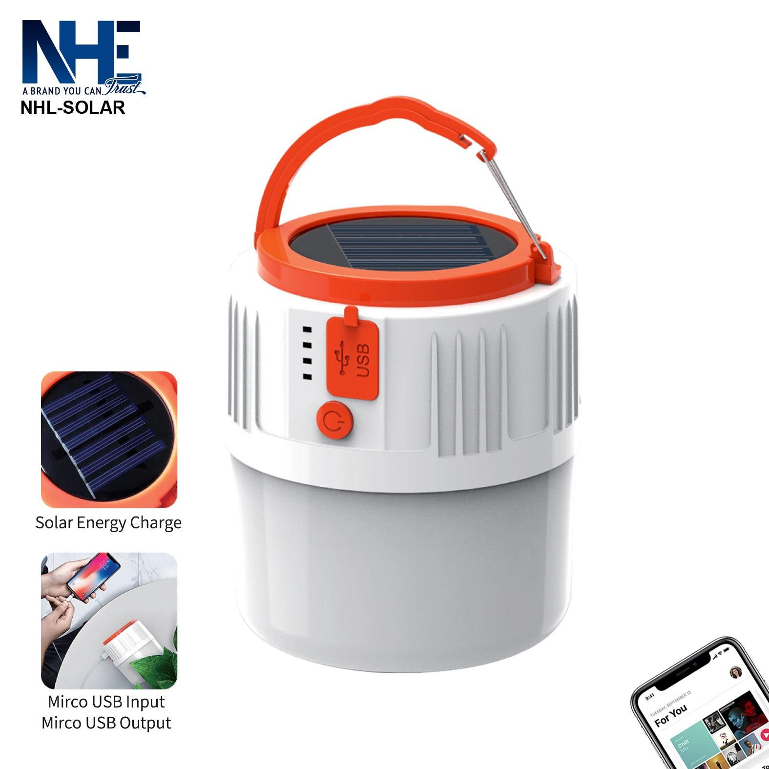 NHE Group | NHE Solar Emergency Charging Lamp NHL-S