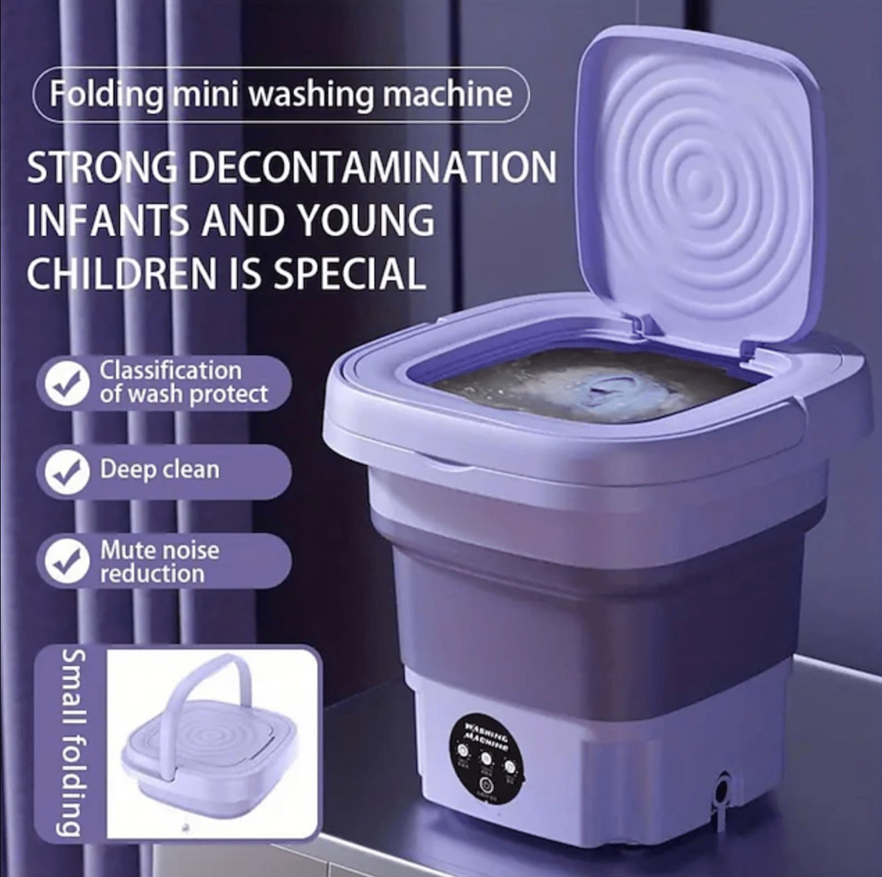 NHE Group | Foldable Washing Machine - Purple