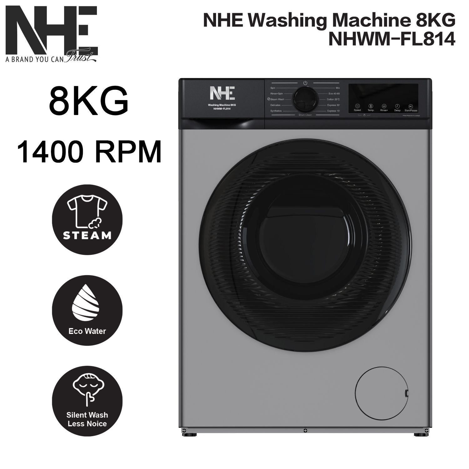 NHE Group | NHE Washing Machine 8KG NHWM-FL814